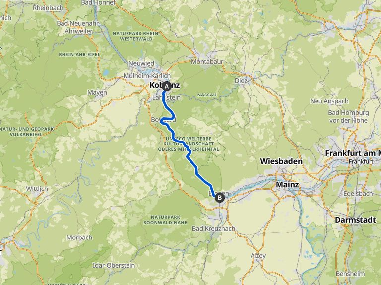 Fahrradtour Saarburg-Koblenz-Bingen / 4 Tage - Tag 4 | bike Tour | Komoot